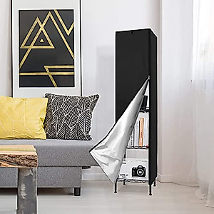 Sealcover 5 Tier Wire Shelving Cover, W12*D12*H50 High Density Rack Cover, Black Storage Shelf Wire Cover, Storage Rack Cover Used to Cover Sundries.