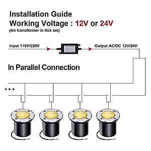 ALEDECO 4 Pack 3w 12v Low Voltage In-ground Lights LED Landscape Light Waterproof IP67 Pathway Lights Outdoor spotlights Trees Flags for Garden,Yard,Tree (Warm White)