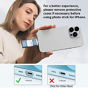 IMKAR 1TB Photo Stick for iPhone Flash Drive, iPhone Memory Stick Thumb Drives USB Stick External Storage Compatible with iPhone/iPad/Android/PC (Blue)