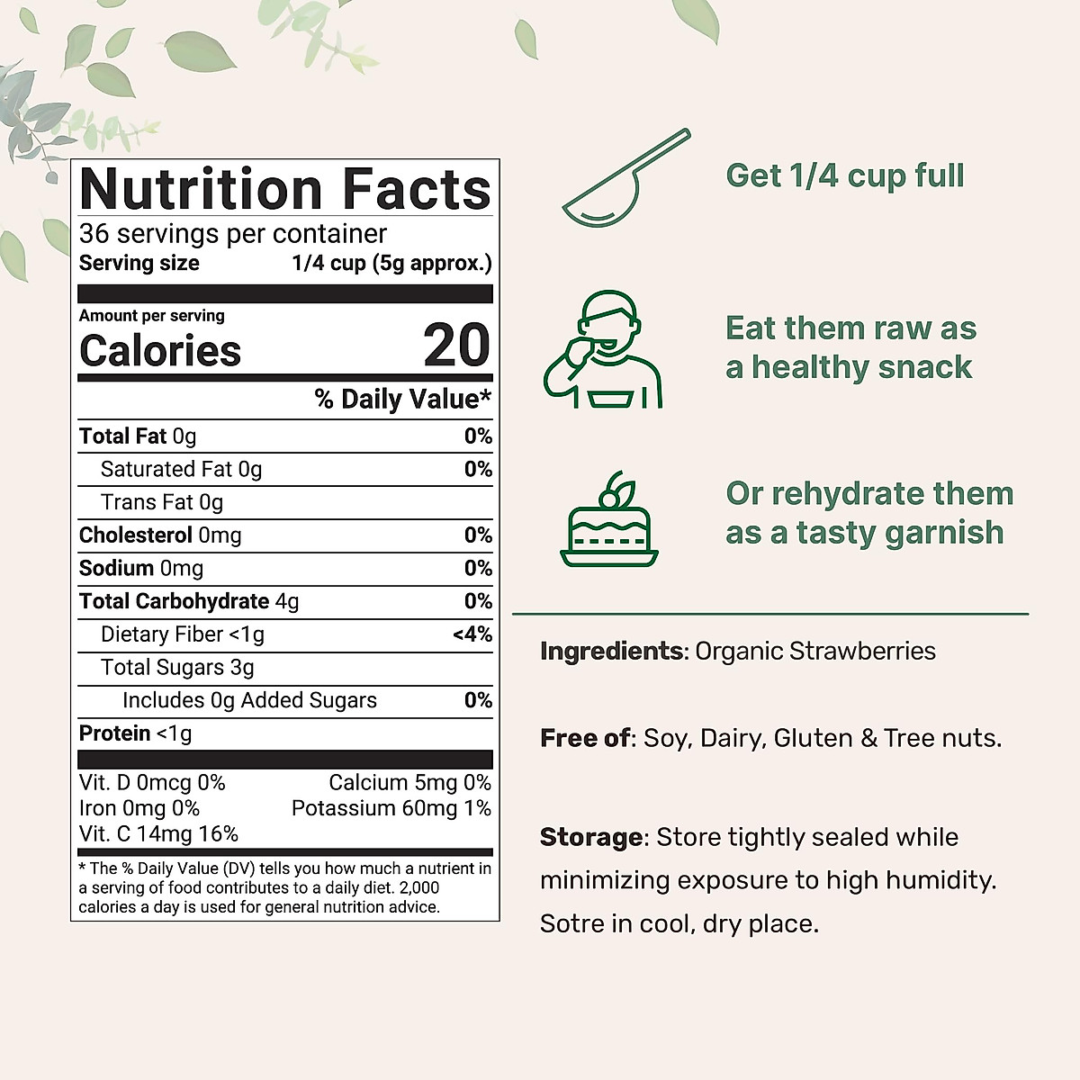 Micro Ingredients Organic Strawberries Sliced, 6.4oz | 100% Natural Fruit | Freeze Dried Strawberry Source | No Sugar & Additives | Healthy Snack & Topping for Beverages or Recipes | Non-GMO, Vegan