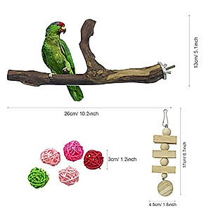 Seasonsky 8 PCS Natural Grape Stick Fork Bird Perch Bird Standing Stick Chewing Bird Toys Natural Grapevine Bird Cage Perch for Parrot Cages Toy for Cockatiels, Parakeets, Finches