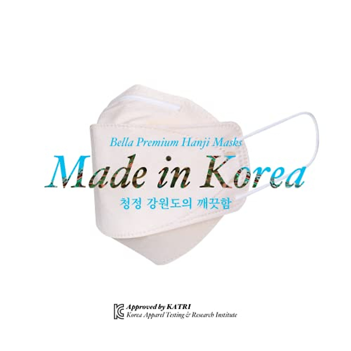 [Made in Korea] Bella Premium Hanji Mask: Filter Efficiency ≥ 97%, 4-Layer Breathable Quality 3D Mask with Adjustable Nose Strip (30, Light Beige)