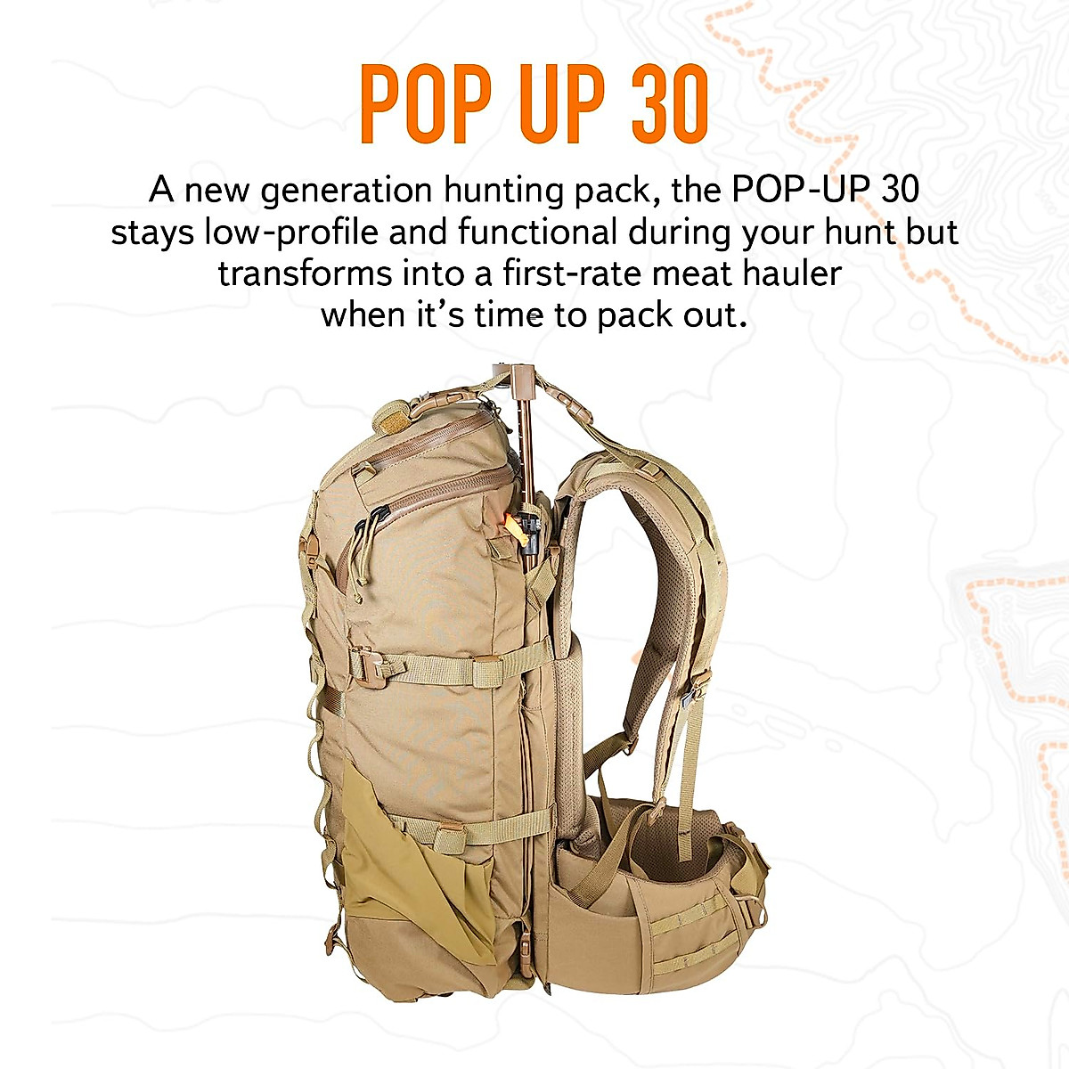 Mystery Ranch Women's Pop Up 30 Hunting Backpack, Weatherproof, Daypack for Travel, Hiking, Outdoors, Camping, 30L, S, Coyote