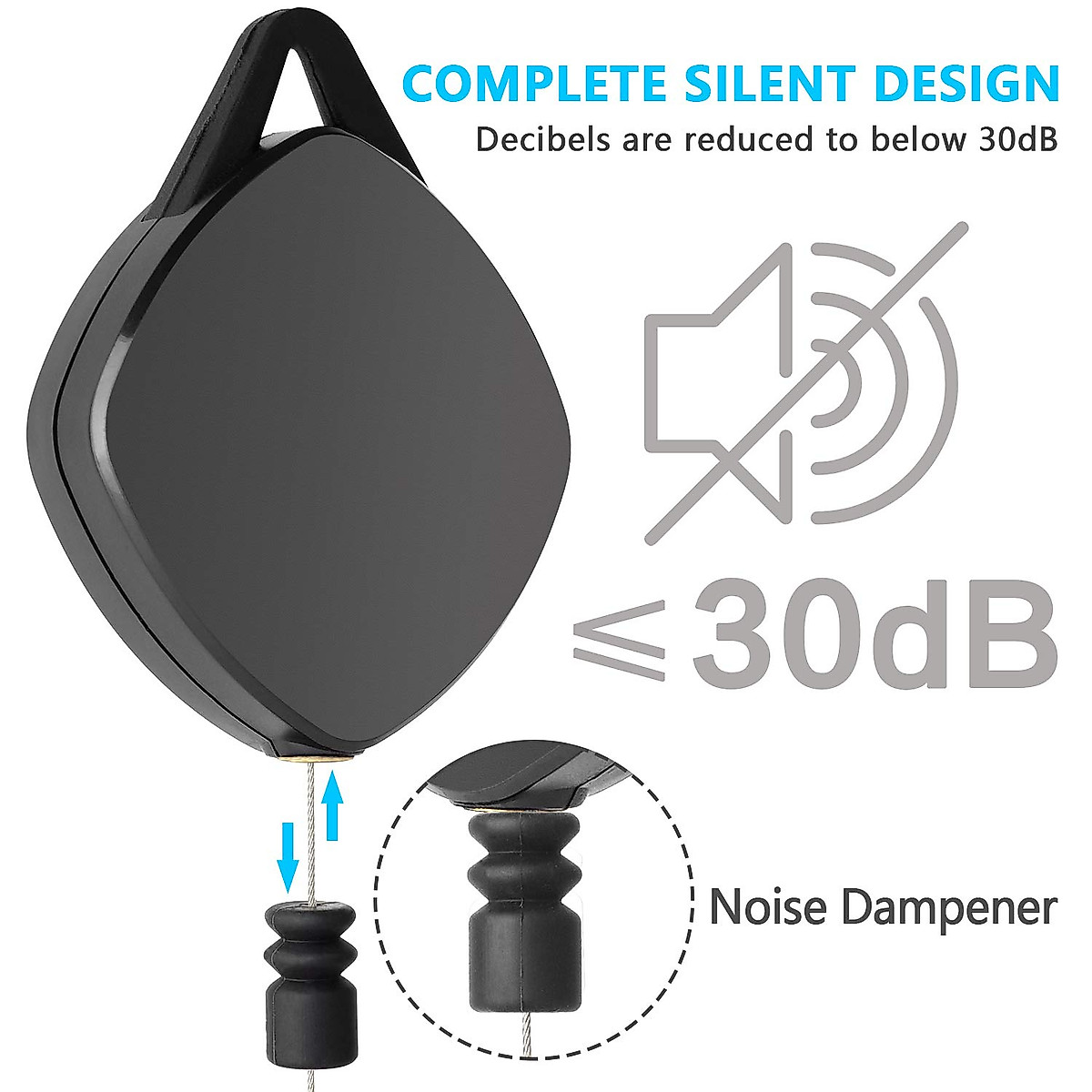 VR Cable Management(6 Packs) Retractable Ceiling Pulley System for Oculus Rift/Rift S/HTC Vive/Vive Pro Data Charging Wire for Quest2/Quest/GO/Valve Index VR Accessories (Black)