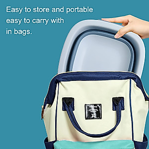 Babyhood Multi-Purpose Collapsible Wash Basin for Kids and Babies, Lightweight Portable Folding Basin for Washing Baby Bottles and Breast Pump Parts and Home Kitchen Outdoor Camping Use (2021blue)