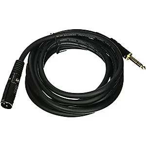 Monoprice 104762 10-Feet Premier Series XLR Male to 1/4-Inch TRS Male 16AWG Cable Black