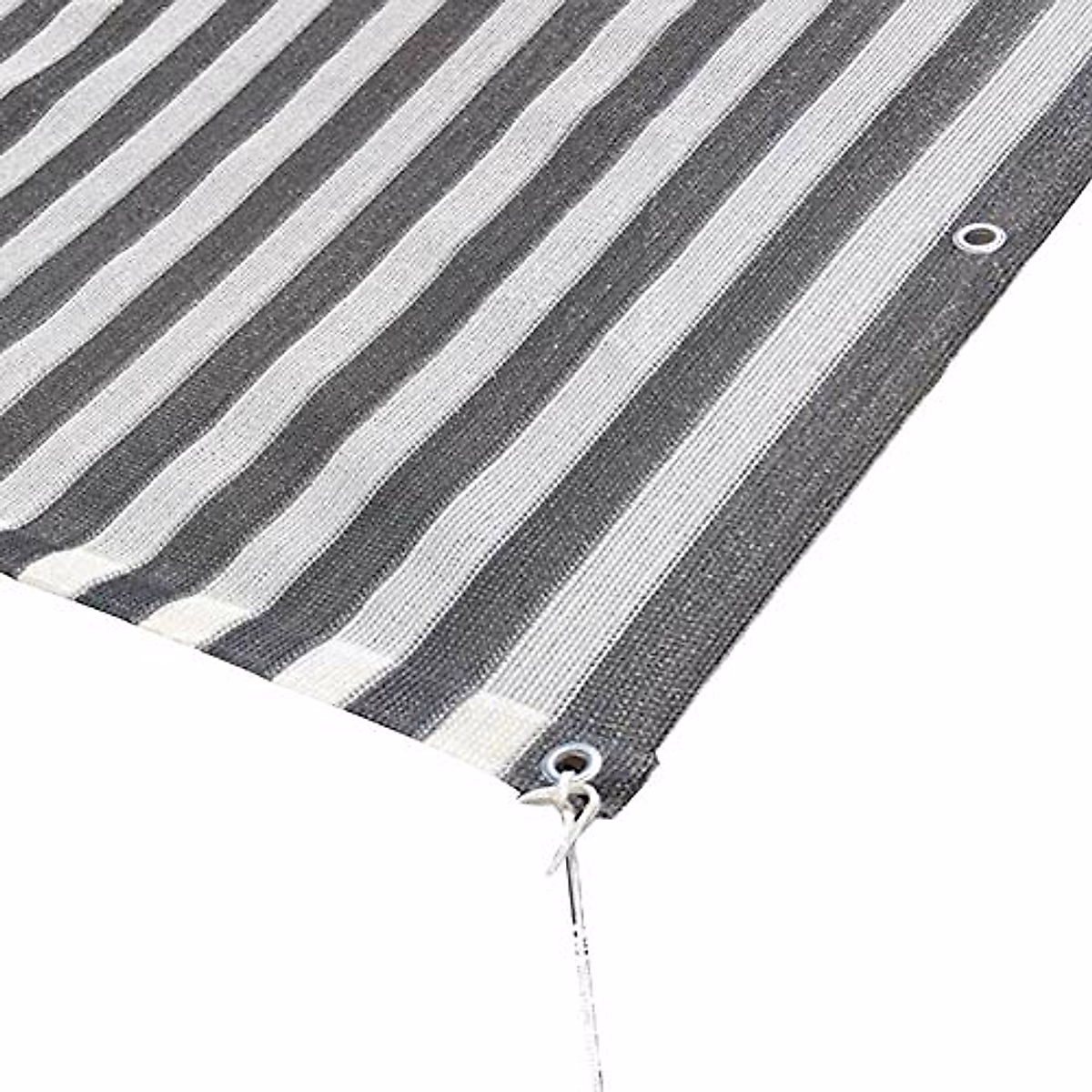 ALBN Sun Shade Mesh, Stripe Privacy Screen Weatherproof with Metal Hole for Balcony Patio Fences Privacy Protection Hood, 51 Sizes (Color : Gray White, Size : 90x200cm)