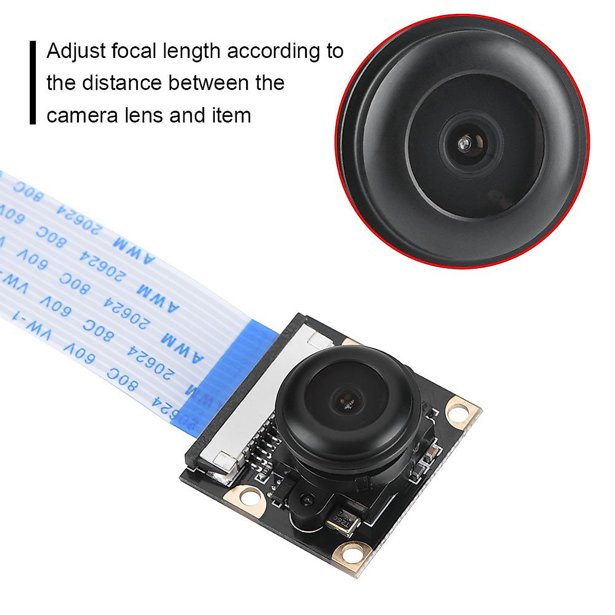 Fisheye Wide Angle Camera Module,1080P Professional Camera Module with 5MP OV5647 Webcam Sensor and Adjustable Lens for 2/3/B+/