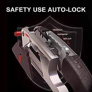 Deli Tools Utility Knife, Blade Storage In Handle With 9 Extra Blades Auto-Load Box Cutter Heavy Duty Knife For Wood Feather Paper, Retractable 3 Position (Total 10 Blades)