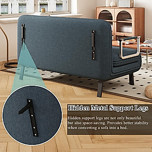 Gagawin Foldable Sleeper Sofa Bed, 3 in 1 Convertible Sofa Bed with 6-Position Adjustable Backrest, Multi-Functional Velvet Tri-Fold Sofa Bed Couch for Home Office, Twin Size, Gray