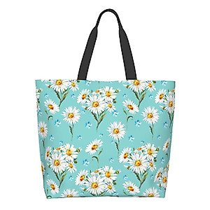 Majoug Daisy Tote Bags Women Large Capacity Shoulder Grocery Shopping Bags Travel Beach Bag