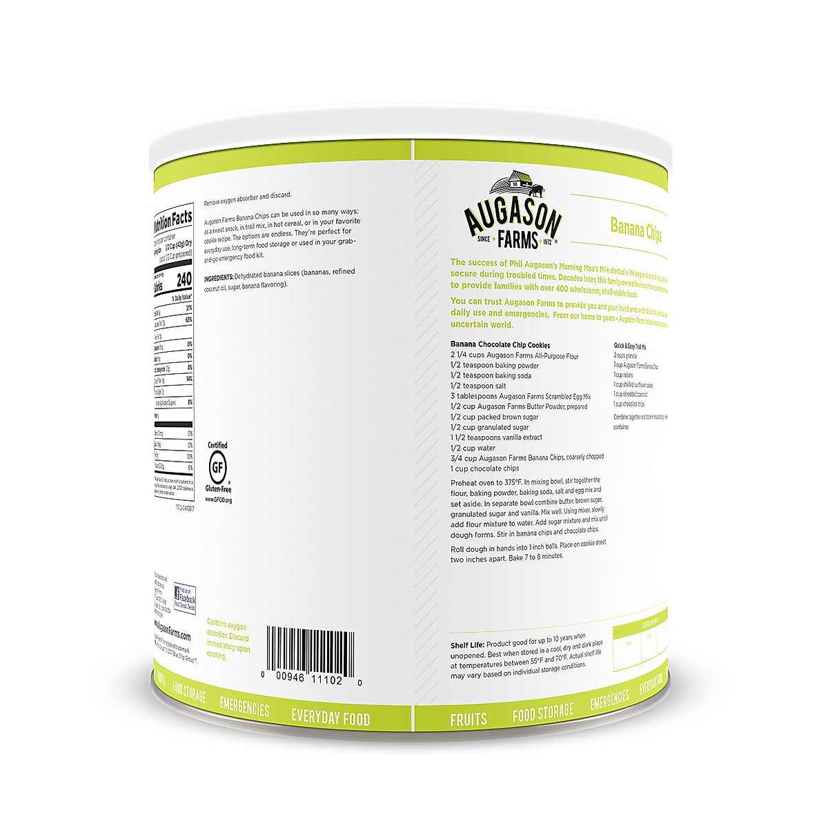 Augason Farms Banana Chips 2 lbs 1 oz No. 10 Can