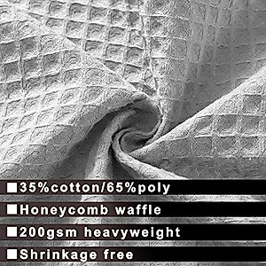 Barossa Design Cotton Blend Waffle Weave Shower Curtain with Snap-in Fabric Liner, Hotel Luxury Spa, Mesh Window Top, Machine Washable, Lake Wanaka Gray, 71x72 Inches