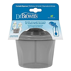 Dr. Brown's Travel Formula Dispenser with Lid, BPA Free - Gray - Holds 27oz