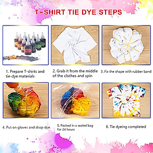 Tie Dye Powder, 12 Colors Dye Packets, Color Powder Packets Bright Fabric Dye, Tie Dye Party Supplies Suitable for Children and Adults（12Pack,10G Per Pack）