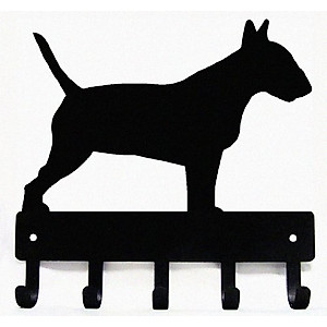The Metal Peddler Bull Terrier Dog - Key Holder for Wall - Small 6 inch Wide - Made in USA; Home Organization; Foyer, Hallway, Office
