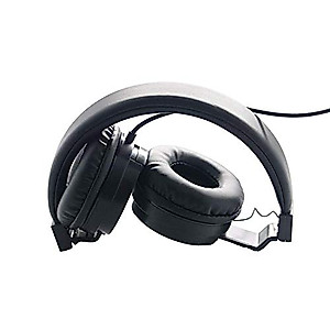 TENLUBEN Gorsun Kids Headphones Wired Headphone, Children Girls Boys Teen Lightweight Foldable Adjustable Corded On-Ear Headset for School Online Course Chromebook Cellphones Kindle Airplane (Black)