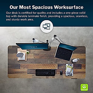 Vari Electric Standing Desk 72" x 30" (VariDesk) - Electric Height Adjustable Desk - Standing Desk for Office or Home - Adjustable Standing Desk - Powerful Dual Motor Sit Stand Desk - Reclaimed Wood