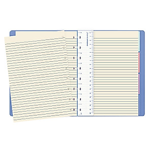 FILOFAX Refillable Pastel Notebook, A5 (8.25" x 5") Vista Blue - 112 Cream moveable pages - Index, pocket and page marker (B115051U)
