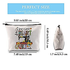 Sewing Makeup Bag Sewing Machine Theme Gift I Sew A Piece of My Heart Into Every Quilt I Make Sewing Addicts Gift for Costume Designer (Quilt I Make Bag)