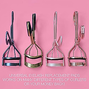 Black Eyelash Curler Refills (24-Pack) Replacement Pads | Eye Lash and Cosmetic Accessory | Create Permanent Curls and Intense Lashes | Universal Fit for Standard Curlers