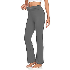 Womens Yoga Pants, High Waisted Black Yoga Pants for Women, Straight Leggings Loose Comfy Modal Running Long Active Pants (Dark Grey, XL)