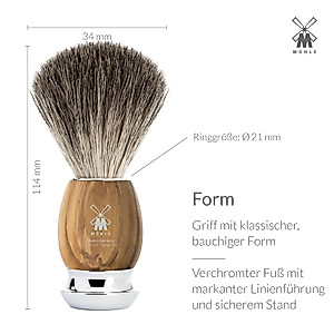 MÜHLE VIVO 4-piece Pure Badger Modern Safety Razor Luxury Wet Shaving Set - Perfect for Every Day Use, Barbershop Quality Close Smooth Shave