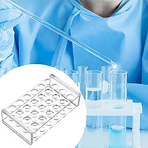 2 Pack Acrylic Test Tube Rack, 24Wells, for 5/9“ OD Tube (13 ±0.1mm，MAX for 14mm) Centrifuge Tube Holder for Labortory Holder Lab Test Tube Transparent