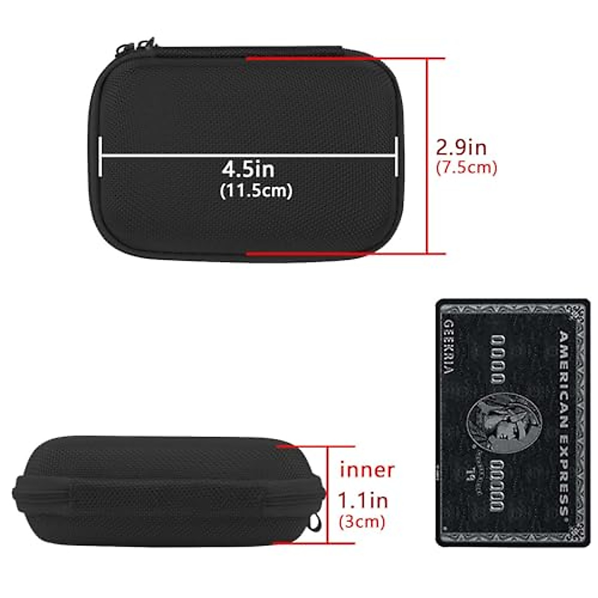 Geekria Shield Earbuds Case Compatible with Tribit MoveBuds H1 Wireless Bluetooth Earbuds Case, Replacement Hard Shell Travel Carrying Bag with Cable Storage (Black)