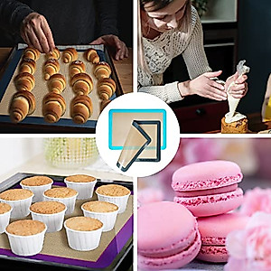 Nuokbony Silicone Baking Mat Non-Stick Reusable Food Safe Heat Resistant BPA Free Kitchen Professional Baking Mat Set 3 Quarter Sheet for Cookie,Macaron&Pastry