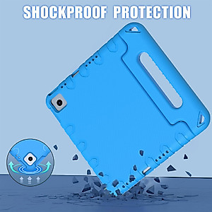 BMOUO Kids Case for iPad Air 5th/4th Generation (10.9 inch,2022/2020), iPad Air 5/4 Case with Screen Protector, Shockproof Protective Kids Case with Handle Stand for iPad Air 4/5 Gen, Blue