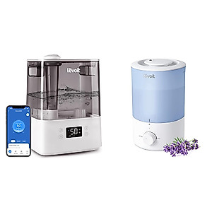 LEVOIT Humidifiers for Bedroom Large Room Home, (6L) & Dual 150 Humidifiers for Bedroom Large Room