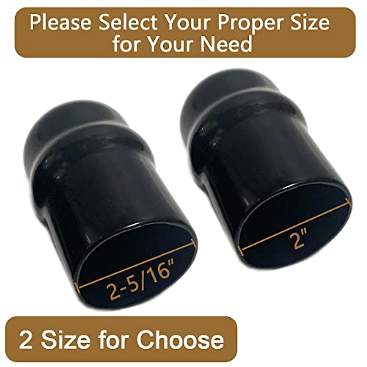 RV Trailer Hitch Ball Cover, Waterproof Heavy Duty Towball Protect Cap for Trucks, Boat, Caravan (2inch Dia), Black, 2 Inch (54343)