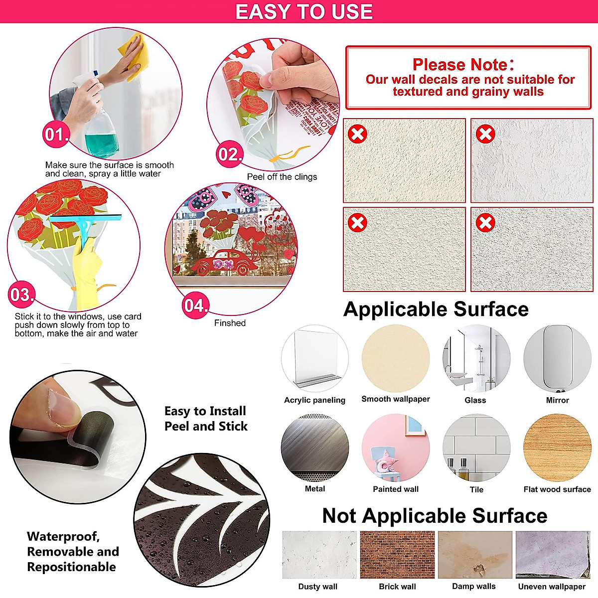 3D Dinosaur Wall Stickers Removable Vinyl Large Dino Stickers 10Pcs Peel and Stick Dinosaur Wall Decals for Family Living Room, Background Wall Decoration, Kids Boys Room