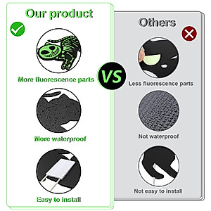 AUUABEARONN Halloween Decorations Outdoor, 4pcs Black Cat Deco Yard Signs with Stakes, Scary Glow in the Dark Skeleton Black Cat Lawn Signs, Waterproof Cat Decor for Halloween Party Lawn