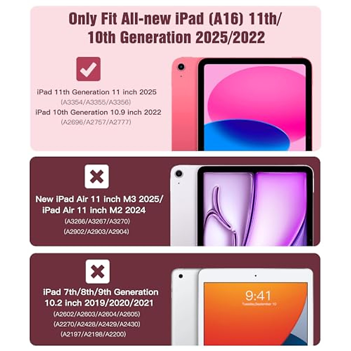 TiMOVO Case for iPad 10th Generation Case 2022,Slim Stand Cover for iPad 10th Gen 10.9 inch,Support Touch ID,Auto Wake/Sleep Smart Shell with Translucent Back, fit iPad 10 Case, Watermelon Red