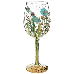 Lolita Dragonfly Summer Artisan Painted Wine Glass Gift, 440 ml