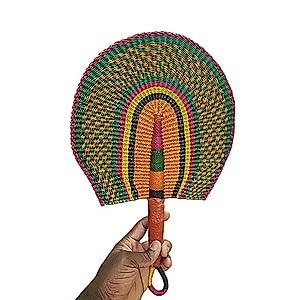 Woven African Handheld Fan, African fan, Church fan, Ankara tv fan, Summer fan, Sports Hand Fan for Men and Women. (M 400)