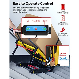 Electric Stair Climbing Hand Trucks Dolly Cart 440lbs Max Load 120W Power Heavy Duty Folding Stair Climber Moving Cart with Motor Battery 6 Wheels for Family Moving Warehouse Logistics Distribution