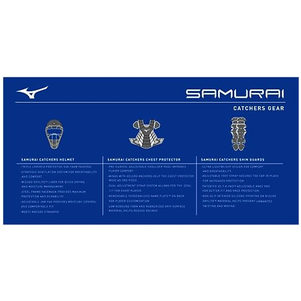 Mizuno Samurai Adult Baseball Boxed Catcher's Gear Set , Black-Grey, 15" Men's Adult