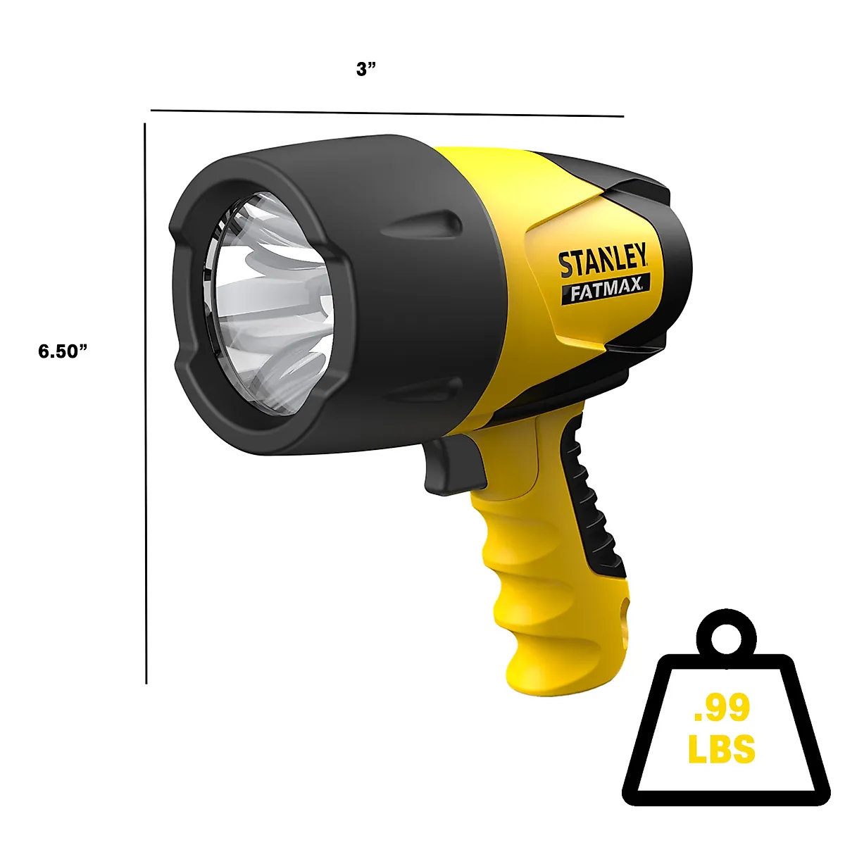 STANLEY FATMAX FL5W10 Rechargeable 520 Lumen Lithium Ion Waterproof LED Spotlight Flashlight