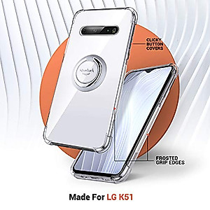 Silverback LG V60 ThinQ Case Clear with Ring Kickstand, Protective Soft TPU Shock -Absorbing Bumper Shockproof Phone Case for LG V60 ThinQ 5G -Clear