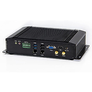 PARTAKER Fanless Industrial PC,Mini Desktop Computer with Intel Core i5 7200U Dual Core CPU, 16GB Ram 512GB SSD,6xCOM, 4xUSB 3.0, 4xUSB 2.0, 2xLAN, GPIO, HD Port, VGA, Wi-Fi, PS/2,Windows 10 Pro