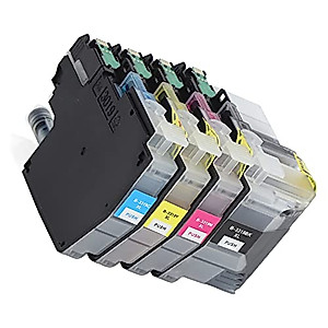 Hilitand 4Pcs Printing Ink Cartridge PP Material 4 Colors Printing Accessory with Ink Inkjet Cartridge for Office Photo Paper Document
