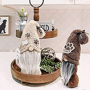 Dog Gnomes Paws Doll Gnomes Spring Stuffed Gnomes Swedish Tomte Puppy Tiered Tray Decoration Handmade Scandinavian Figurine Nordic Plush Spring Summer Farmhouse Home Decor Gift for Dog Lover