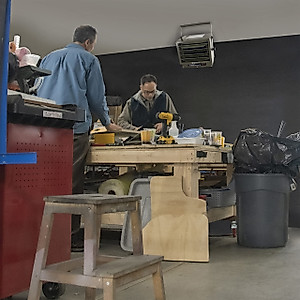 Comfort Zone Hard-Wired Ceiling Mount Garage Space Heater with Remote, 7,500 Watt, 240 Volt, Fan-Forced, Overheat Protection, Digital Thermostat, 12-Hour Timer, Ideal for Garage & Workshop, CZ230ER