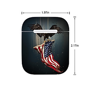 Eagle Flag Airpods Case Compatiable with Airpods 1&2 - Airpods 1&2 Cover with Key Chain, Full Protective Durable Shockproof Personalize Wireless Headphone Case…
