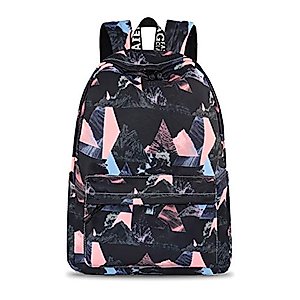 YANAIER Stylish Backpack Purse Laptop Backpack Travel Daypack Black Triangle