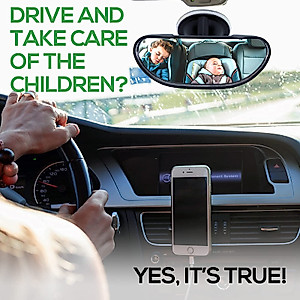 Lebogner Baby Car Mirror, Windshield Front Facing Seat Full Wide Angle View Infant Mirror, Rearview Car Seat Mirror That Attaches With A Adjustable Suction Cup, Child Safety Hanging Accessories