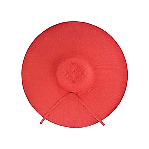 Solid Red Dramatic Floppy Hat with Oversized Brim